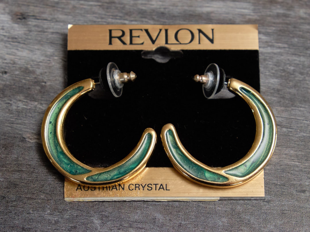 REVLON Retro 1990s Crescent Shape Drop Earrings for Pierced Ears - Etsy