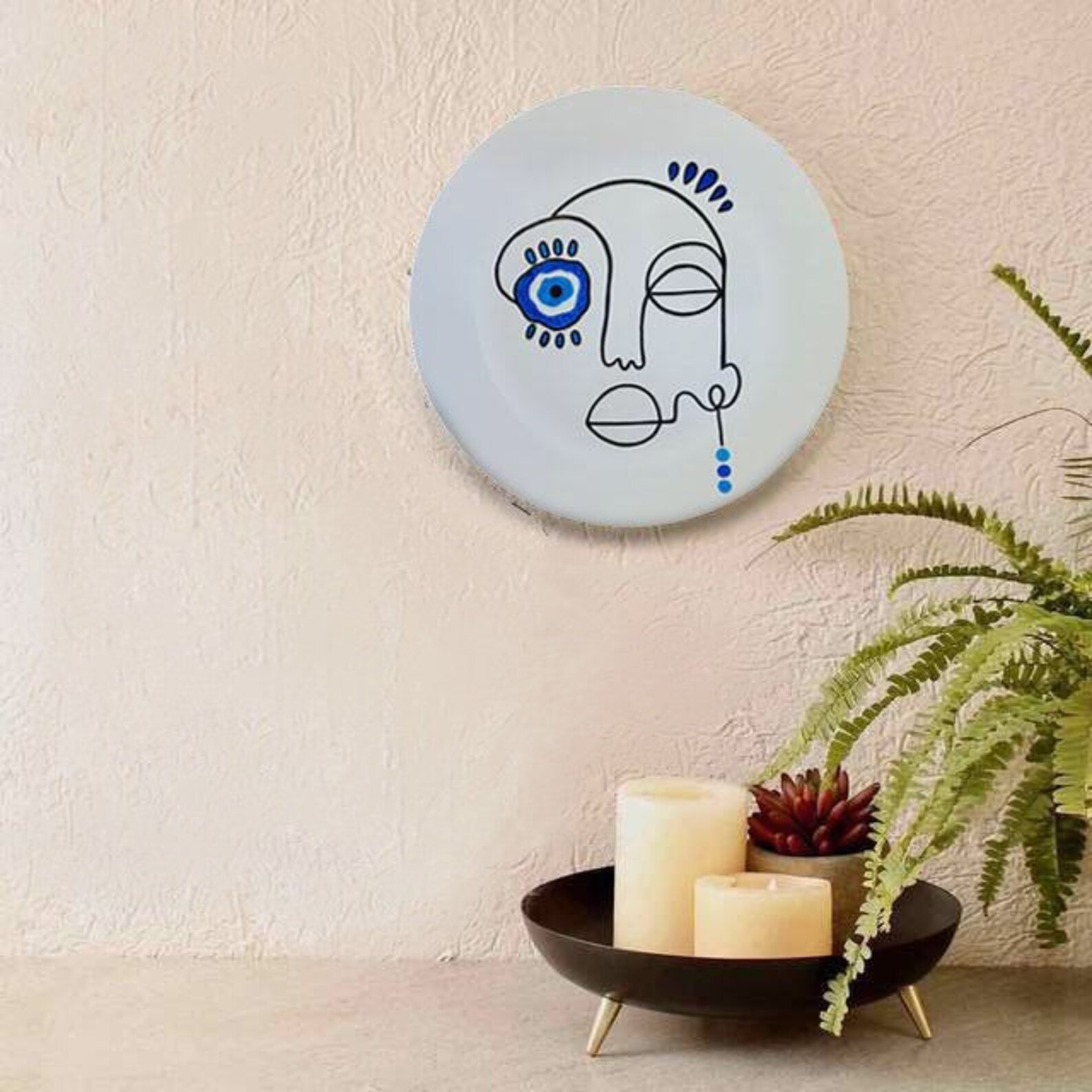 Abstract Face Decorative Plate - Etsy Denmark