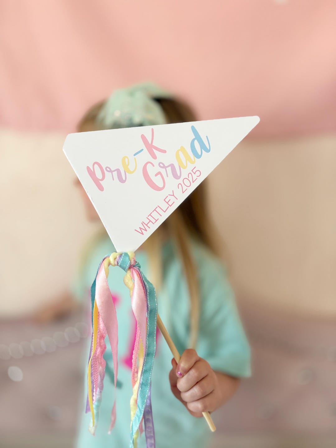 Pre-k Grad Pastel Pennant Flag | Pre-k Graduation Pennant Flag | Pre-k ...