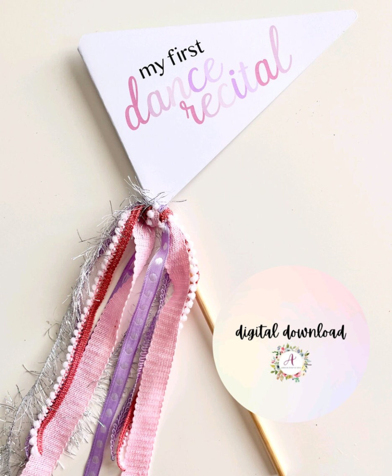Dance Recital Pennant Flag PRINTABLE | My First Dance Recital | Pennant ...