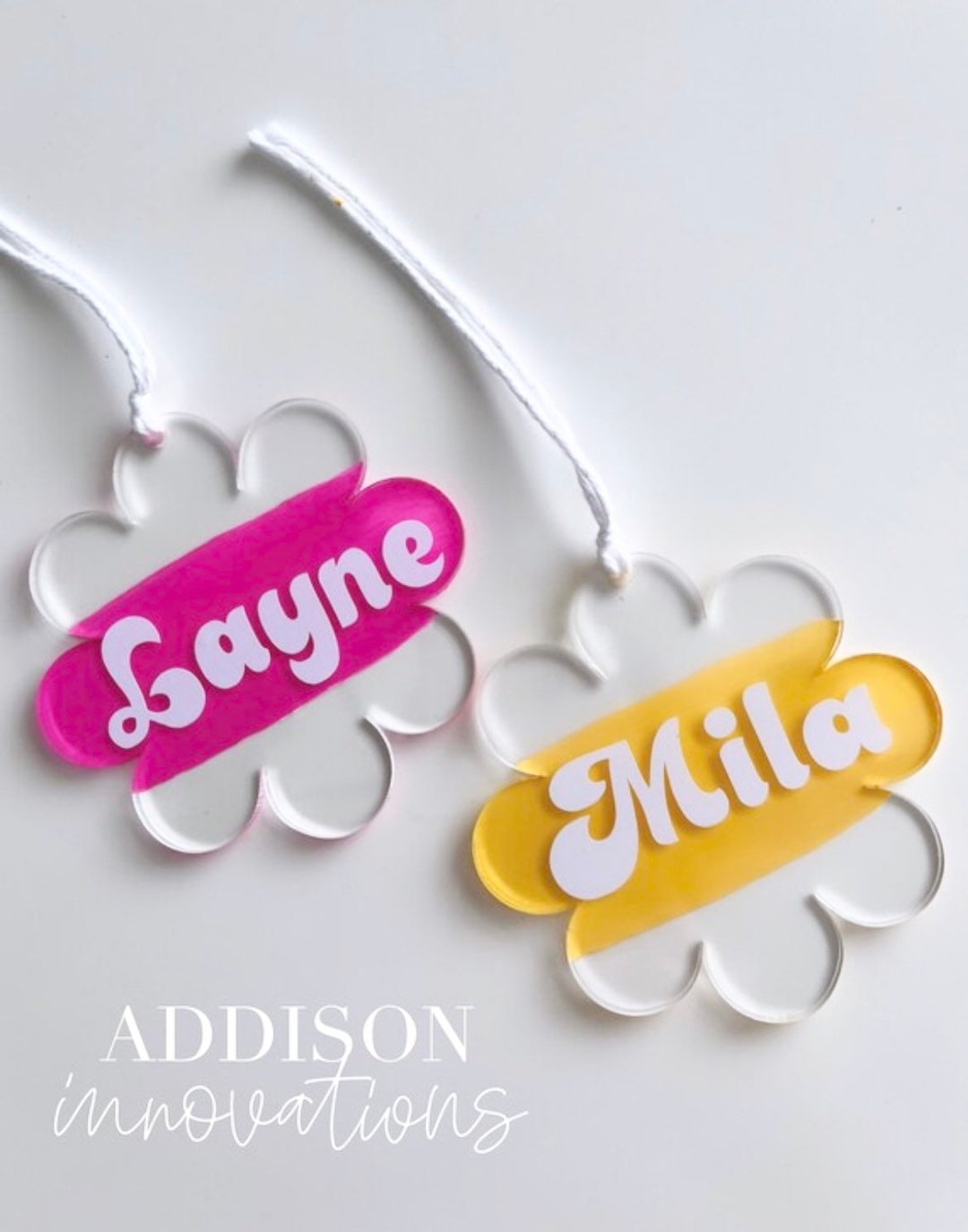 Acrylic Daisy Name Tag Acrylic Name Tag Personalized Kids - Etsy