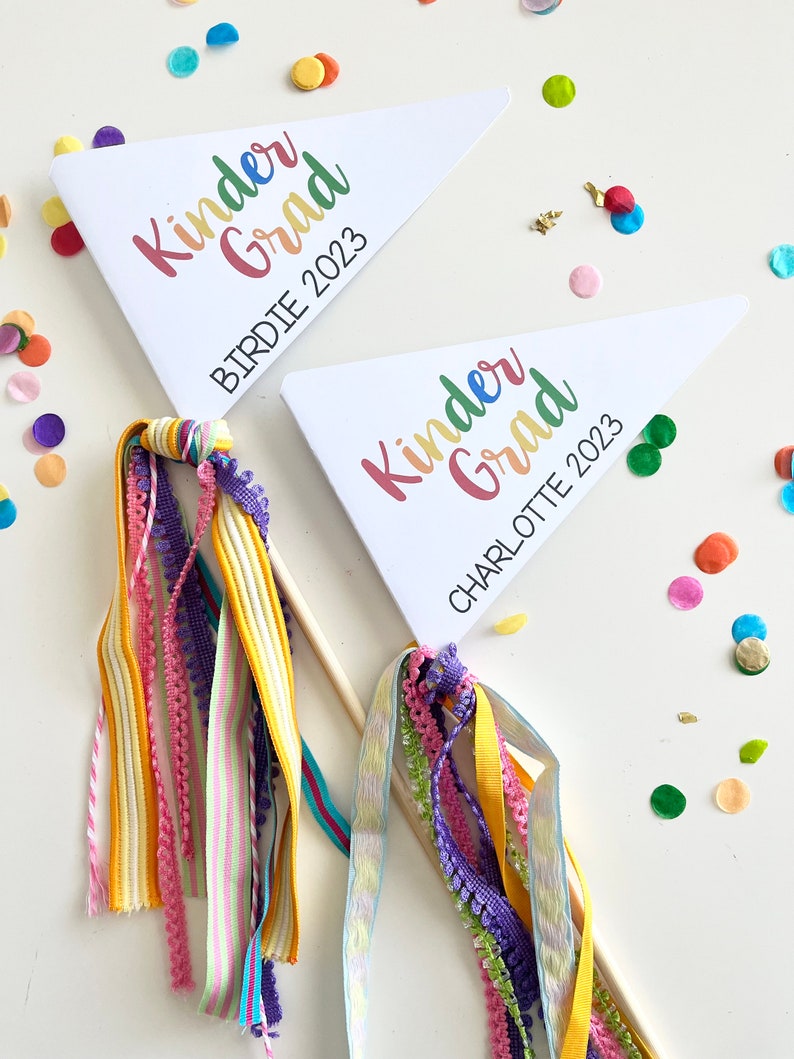Kindergarten Graduation Pennant Flag | Personalized Kids Pennant Flag ...