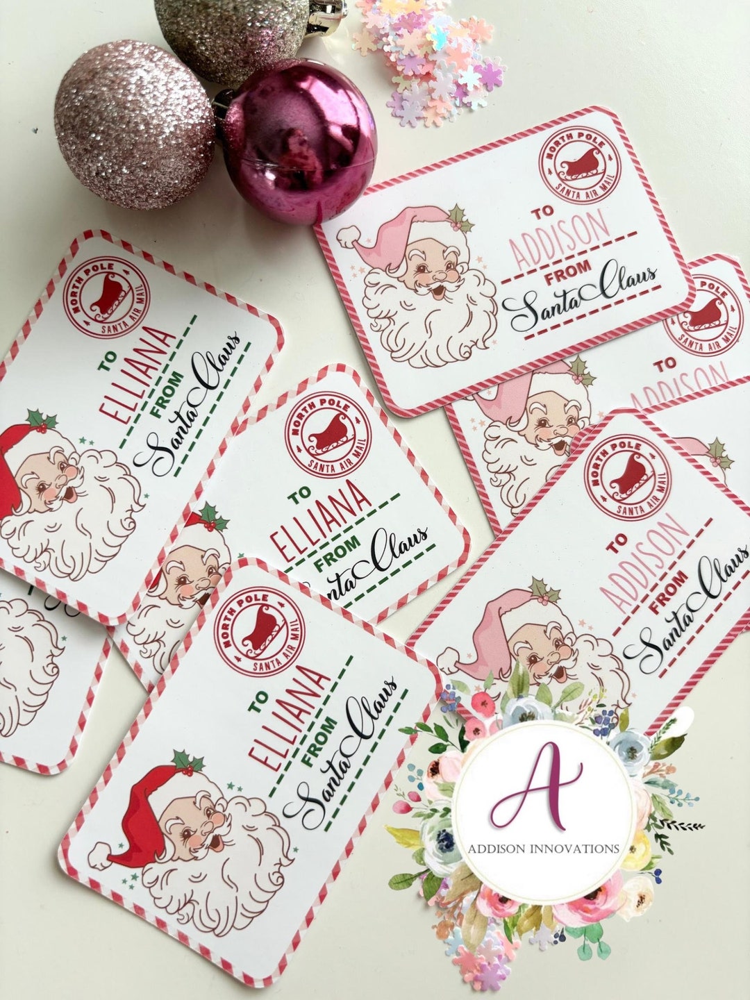 Santa Present Stickers | From Santa Stickers | Christmas Gift Stickers ...