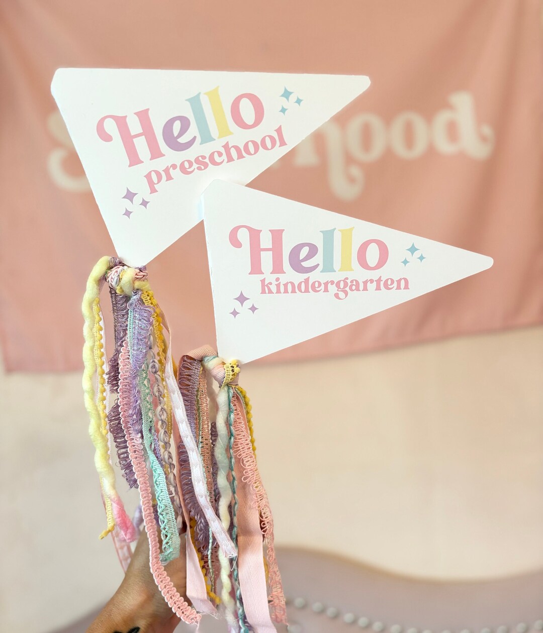 First Day of School Pennant Flag | Last Day of School Flag | Pastel ...