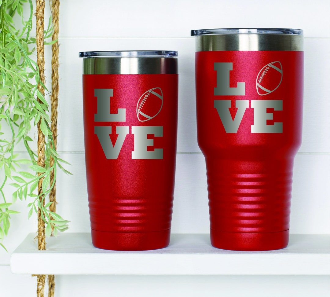 Personalized Love Football Laser Engraved Tumbler - Sports Gift - Etsy