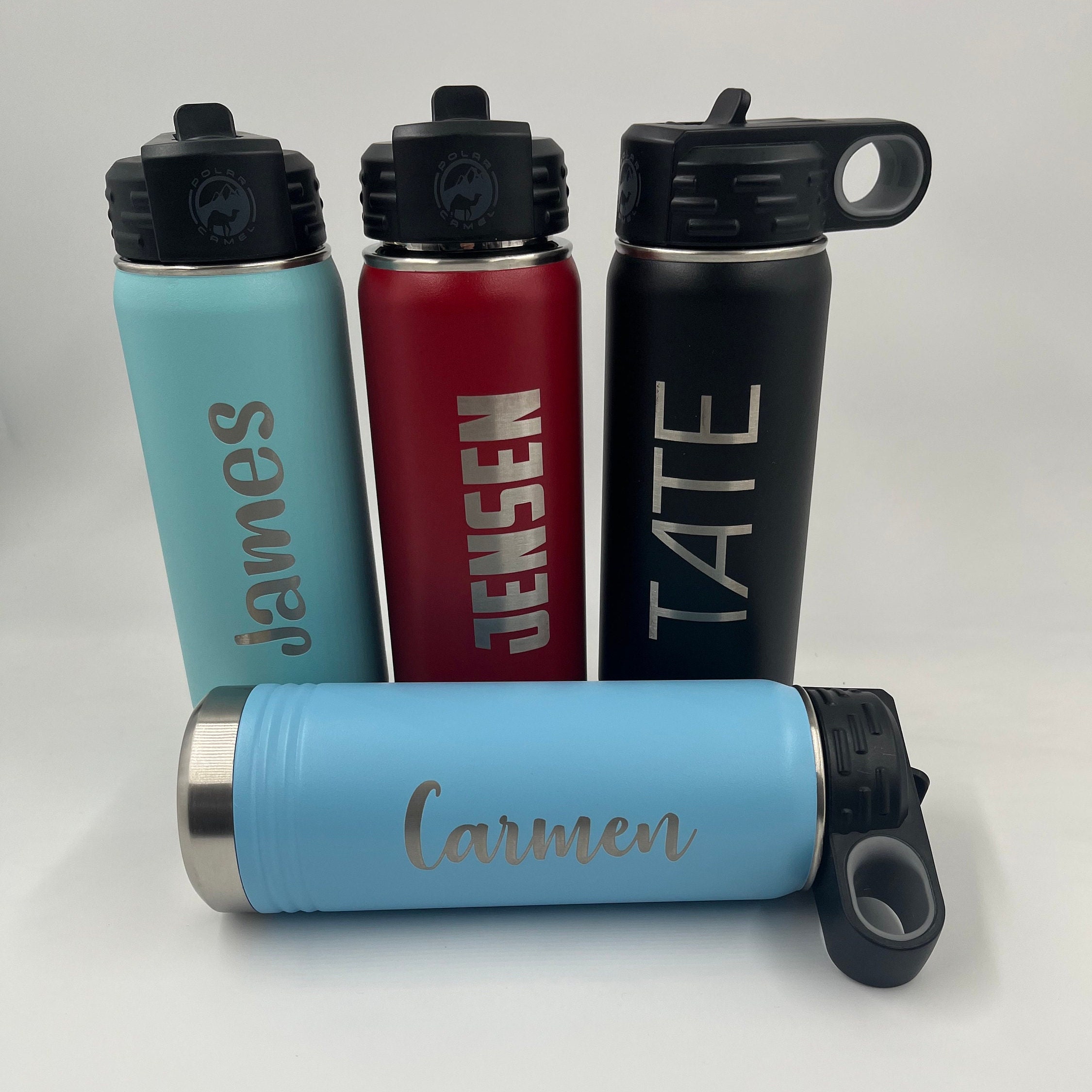 Personalized Laser Engraved Water Bottle With Custom Image Logo Text ...