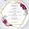 Greenery Round Wedding Menu Template, Circle Wedding Menu Printable ...