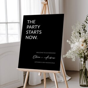 Minimal the Party Starts Now Sign Template, the Party is Here ...