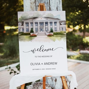 Watercolor Wedding Venue Welcome Sign Template, Event Welcome Sign ...