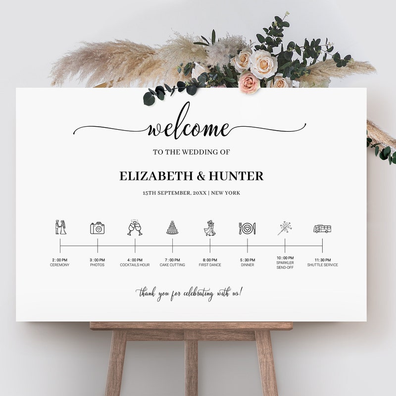 Wedding Timeline Sign - Etsy