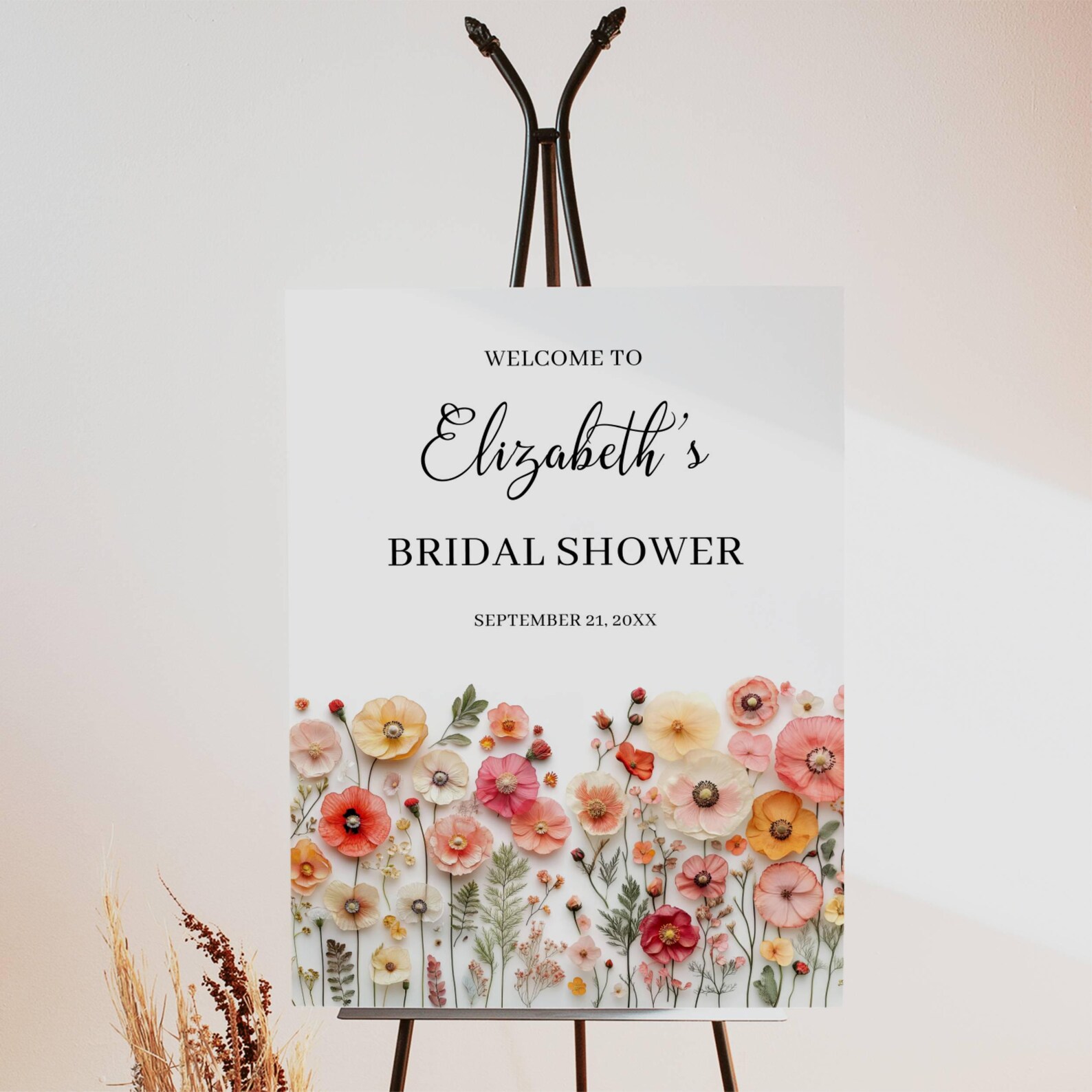 Editable Wildflower Welcome Sign Template, Printable Bridal Shower ...