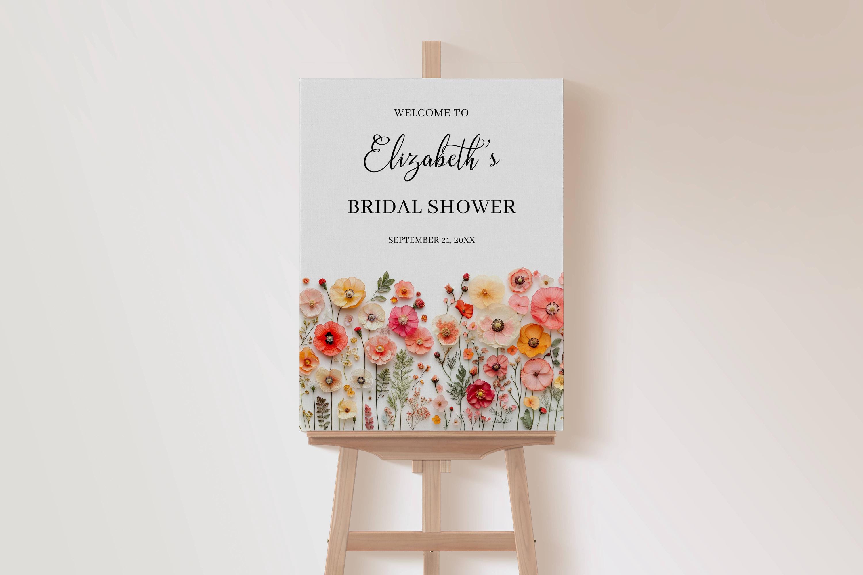 Editable Wildflower Welcome Sign Template, Printable Bridal Shower ...