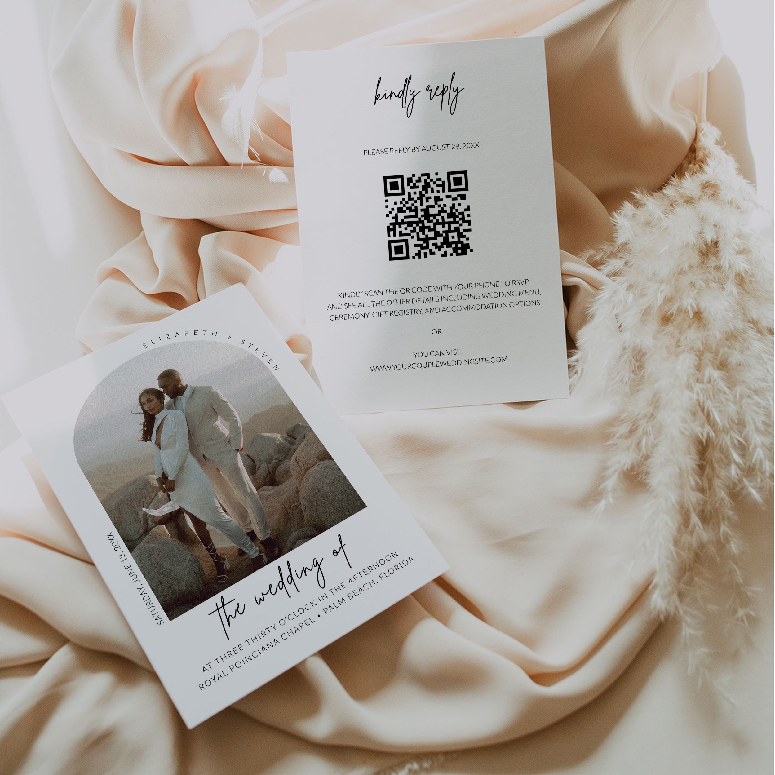 Whimsical Arched Frame Photo QR Code RSVP Wedding Invitation - Etsy Whimsical Arched Frame Photo QR Code RSVP Wedding Invitation - Etsy