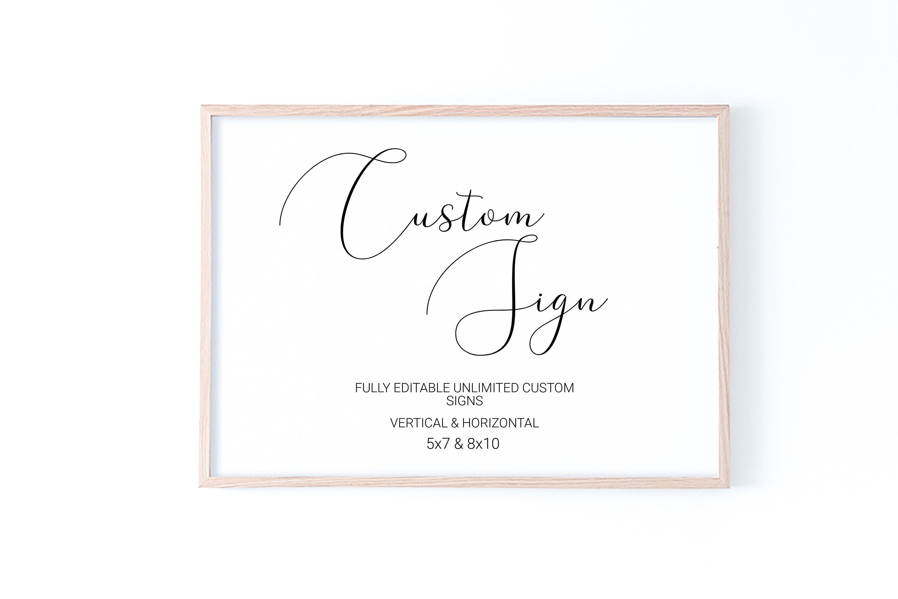Modern Custom Wedding Sign Template Calligraphy Wedding - Etsy