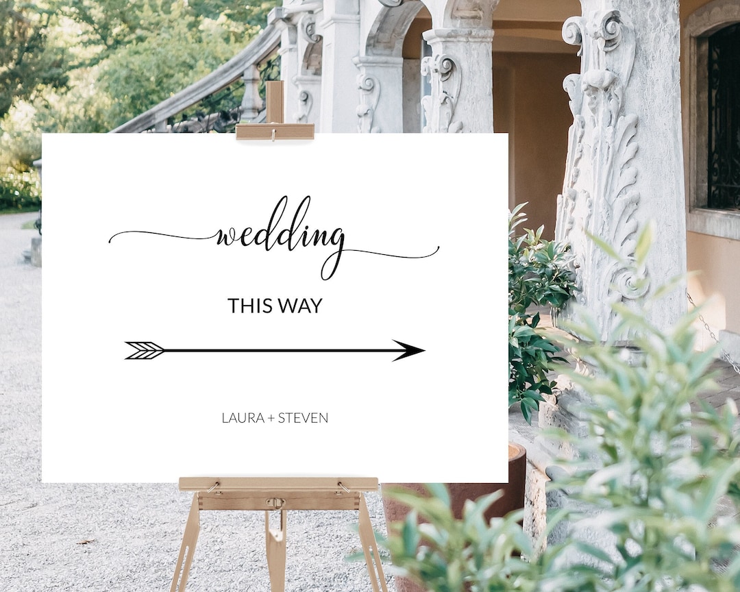 Minimalist Wedding Direction Arrow Sign Template Wedding This - Etsy