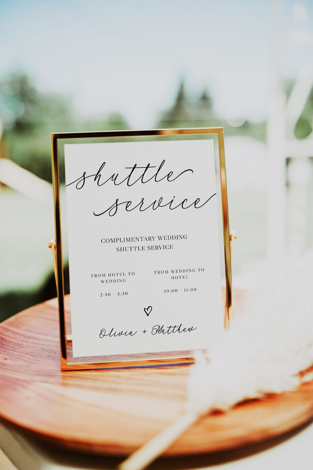 Shuttle Service Wedding Sign Template, Printable Wedding Shuttle ...