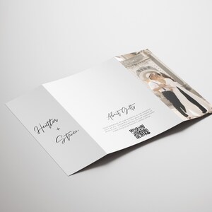Gatefold Wedding Invitation Template QR Code RSVP, Printable Folded ...