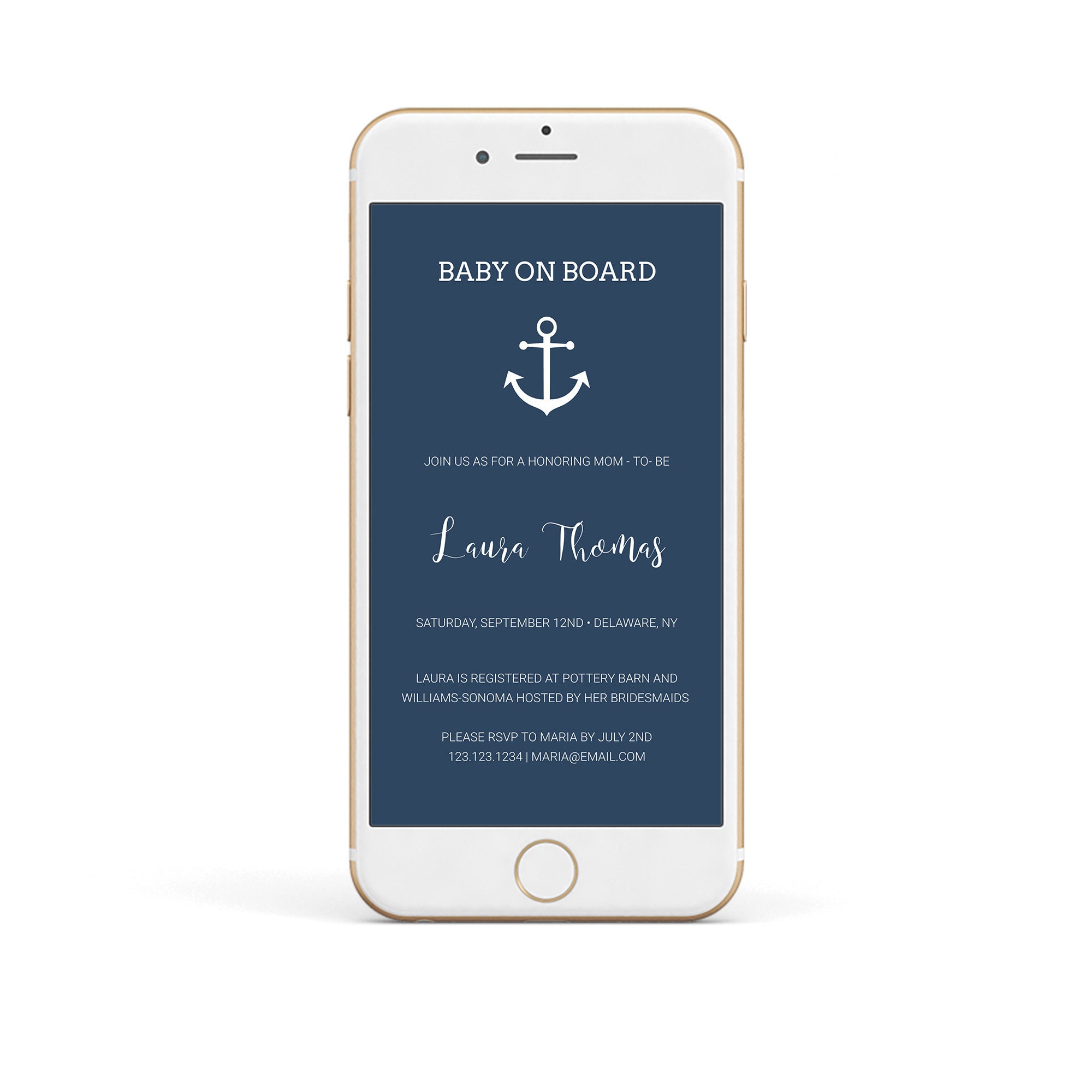 Nautical Baby Shower Invitation Template, Ocean Theme Baby Shower ...