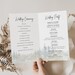 Mountain Forest Pine Tree Wedding Program Template, Foldable Wedding Program, Watercolor ...