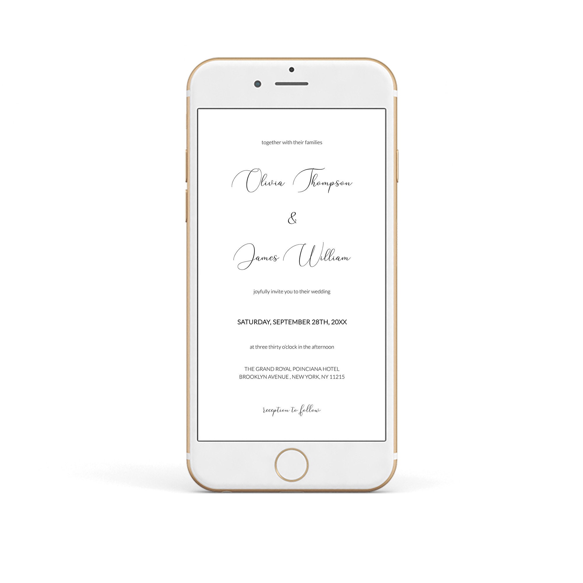 Minimal Calligraphy Script QR Code Wedding Invitation, Arched Frame ...