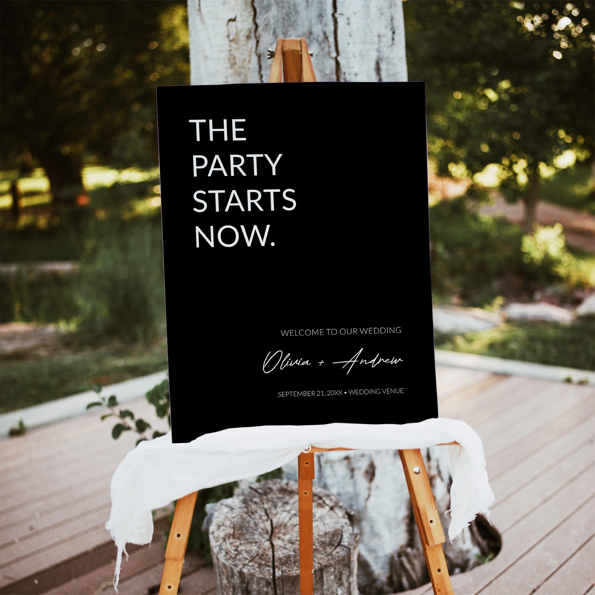 Minimal the Party Starts Now Sign Template, the Party is Here ...