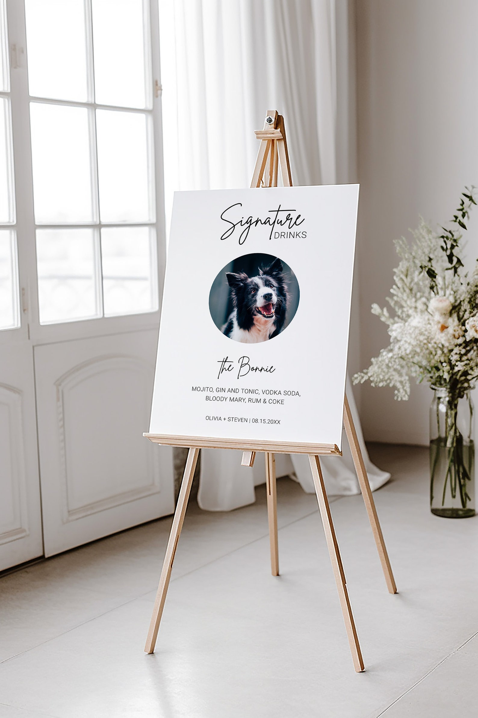 Dog Signature Drink Sign Template Pet Printable Signature - Etsy