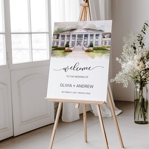 Watercolor Wedding Venue Welcome Sign Template, Event Welcome Sign ...