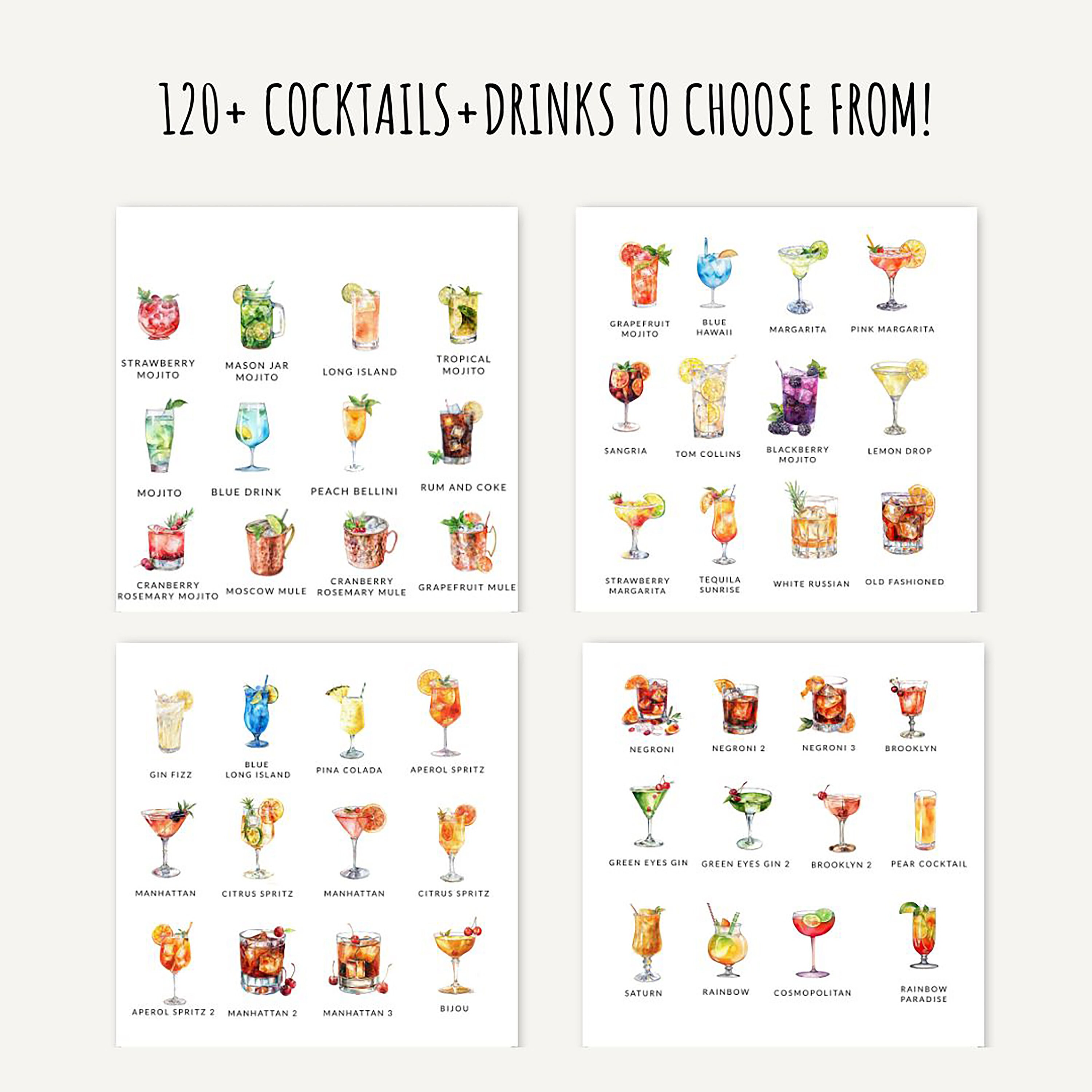 Printable Signature Cocktails Sign Template, Wedding Signature Drinks ...