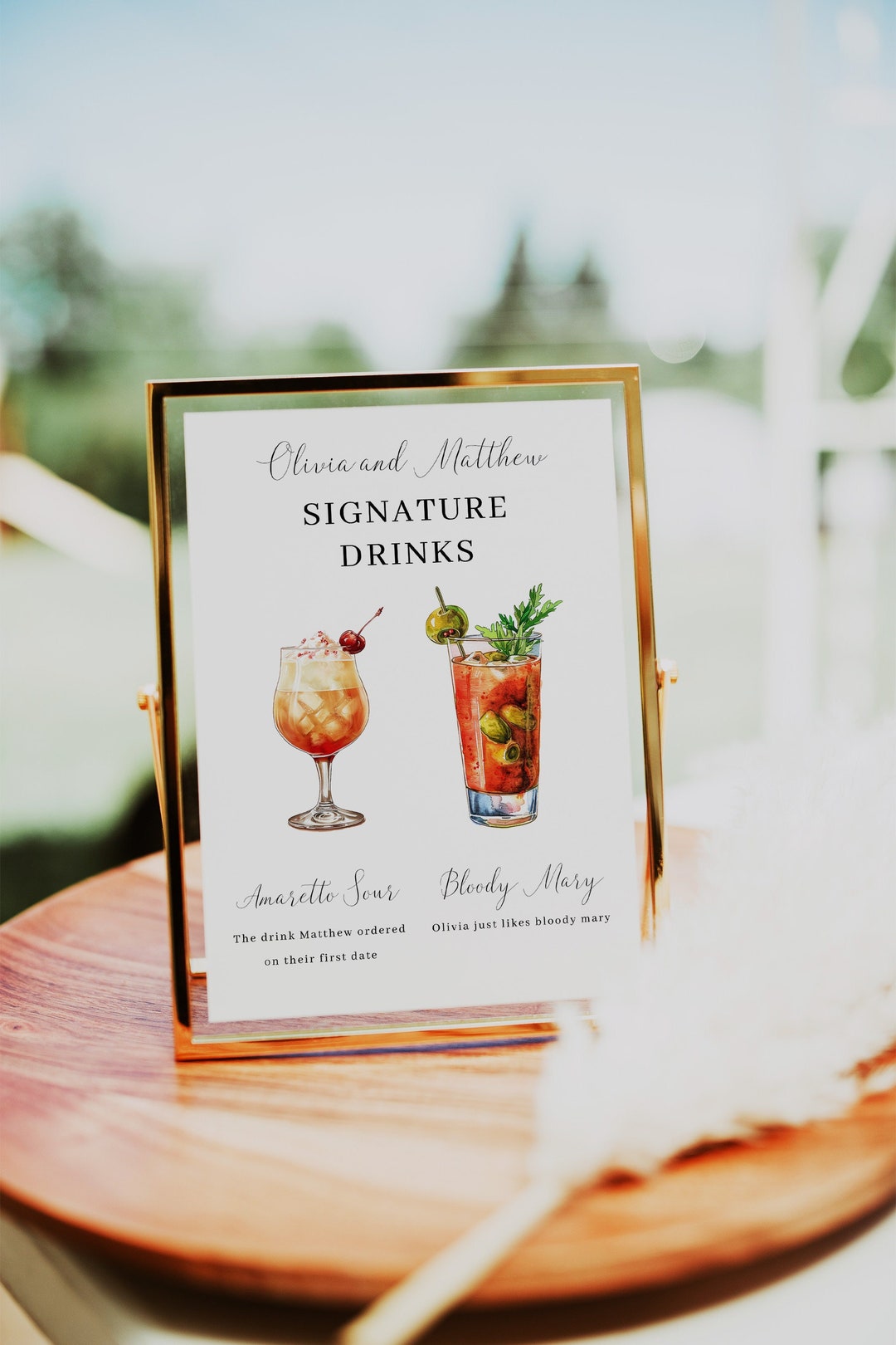 Printable Signature Cocktails Sign Template, Wedding Signature Drinks ...