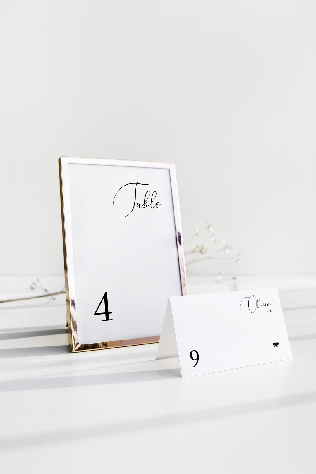 Minimalist Printable Wedding Place Card and Table Numbers, Editable ...