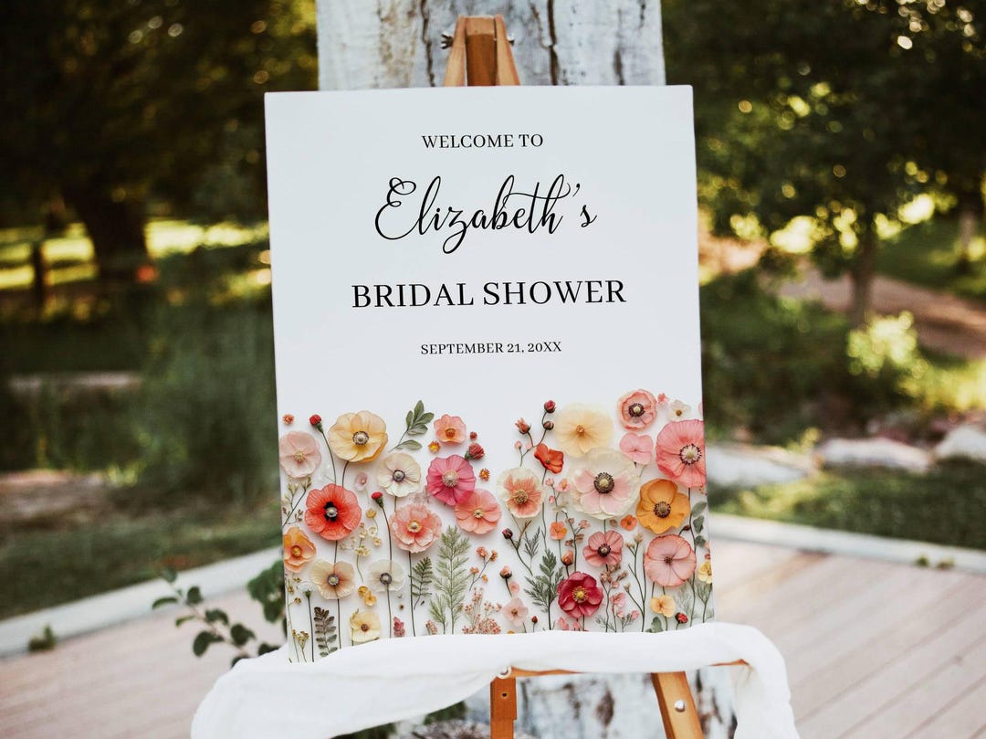 Editable Wildflower Welcome Sign Template, Printable Bridal Shower ...