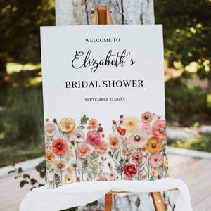 Editable Wildflower Welcome Sign Template, Printable Bridal Shower ...