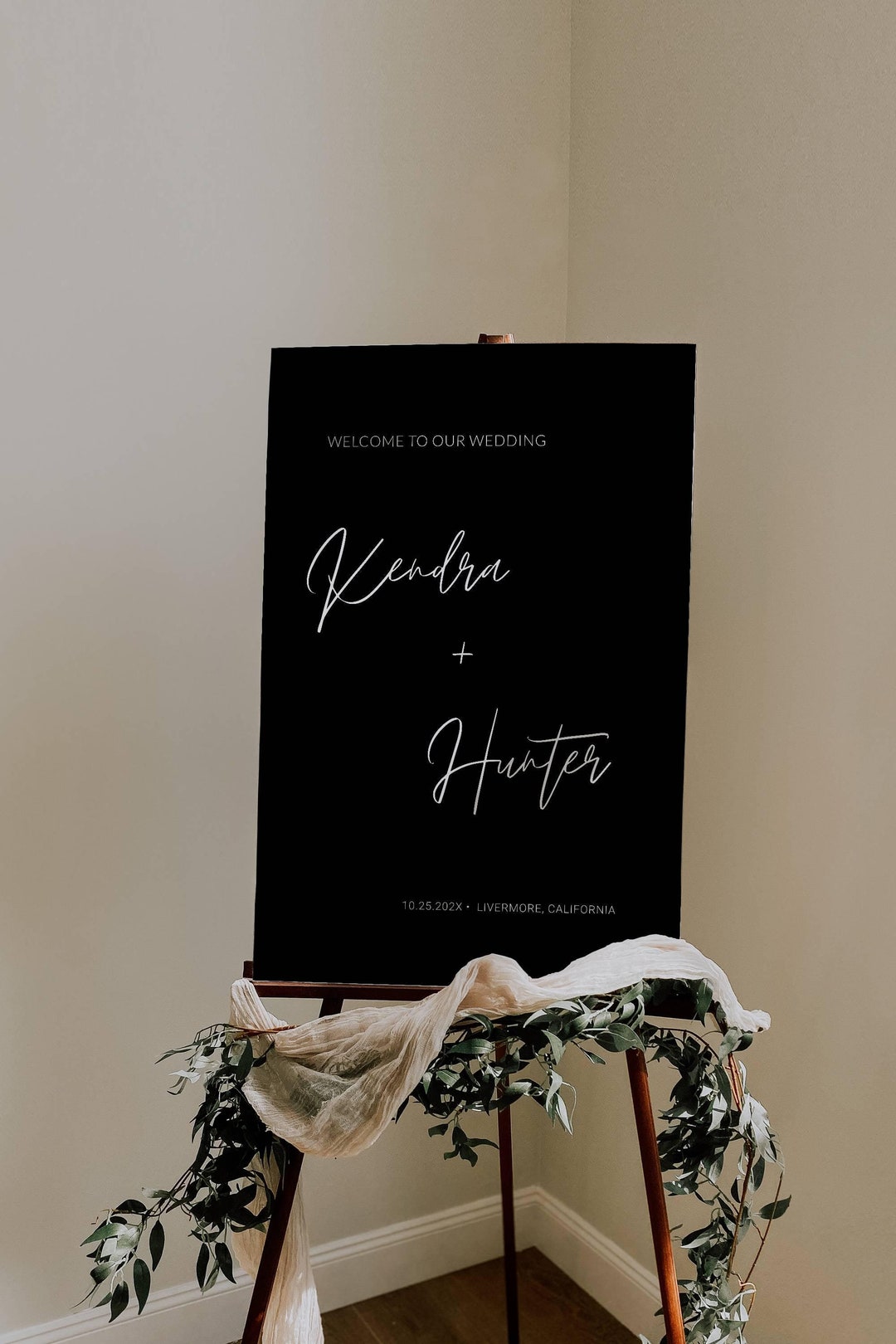 Moody Wedding Welcome Sign Template, Black Wedding Sign, Dark Wedding ...