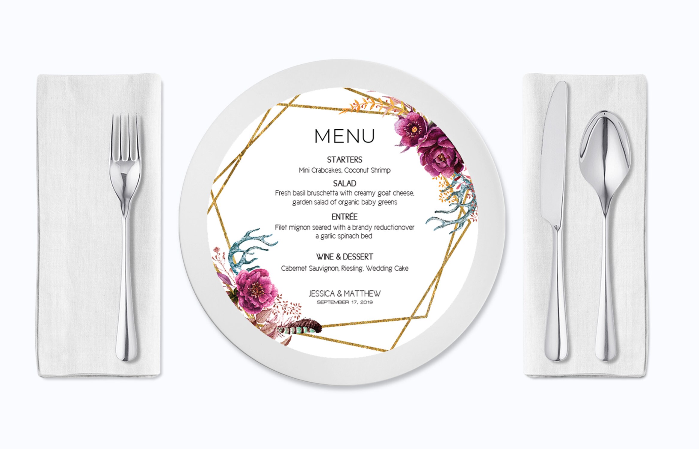 Burgundy Round Wedding Menu Template Circle Wedding Menu - Etsy