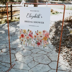 Editable Wildflower Welcome Sign Template, Printable Bridal Shower ...