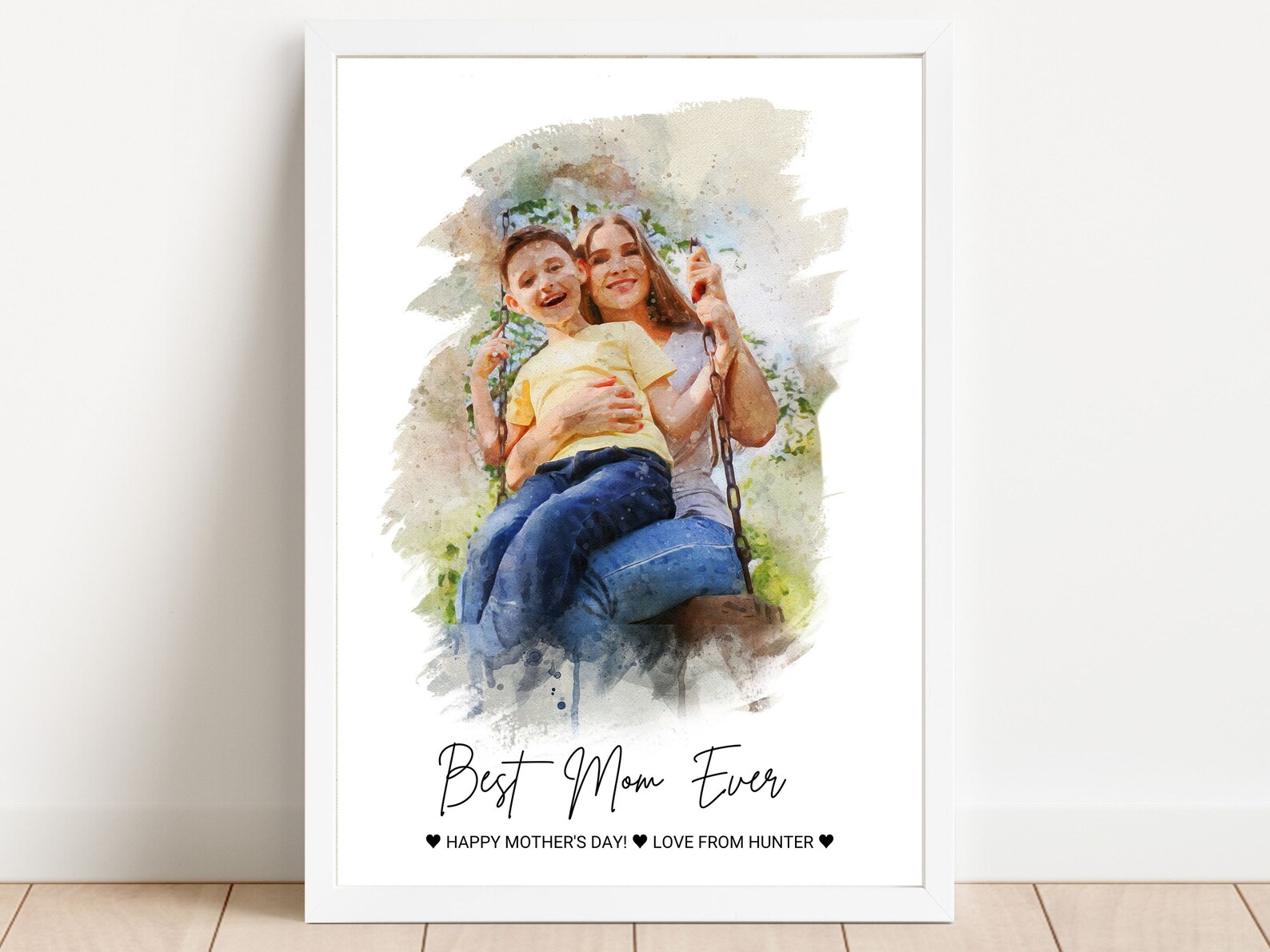 Custom Mother Portrait From Photo, Mothers Day Painting, Best Mom Ever ...