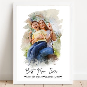 Custom Mother Portrait From Photo, Mothers Day Painting, Best Mom Ever ...