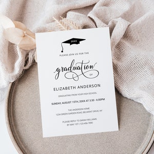 Modern Photo Graduation Invitation Template, Printable College Grad ...