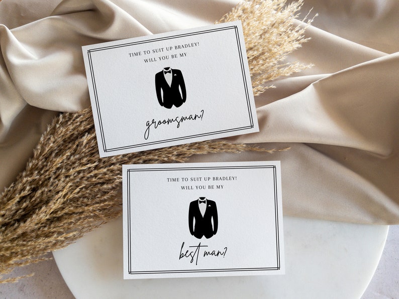 Elegant Groomsman Proposal Card Template, Time to Suit Up Best Man ...