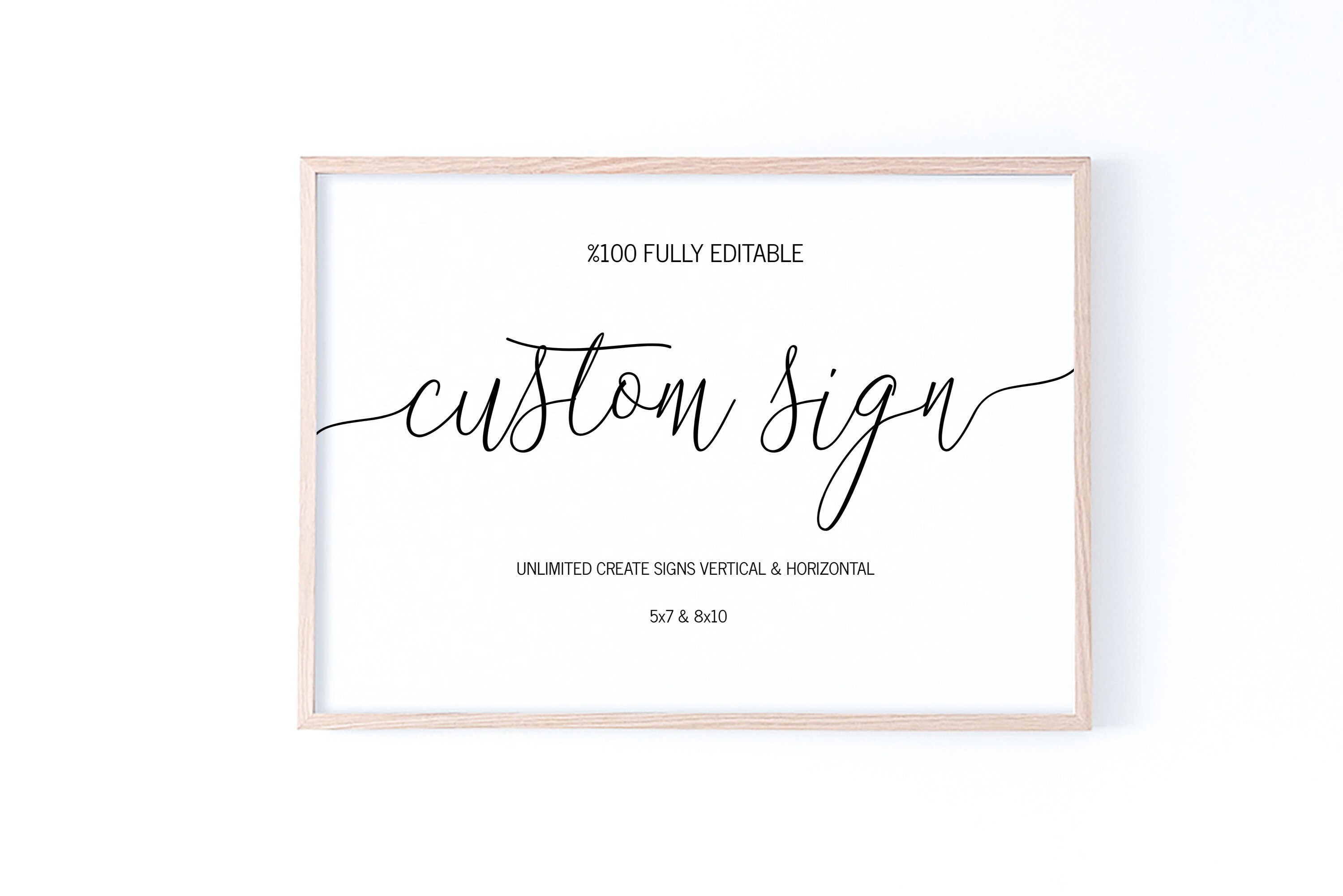 Custom Wedding Sign Template Calligraphy Wedding Signs - Etsy