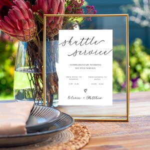 Shuttle Service Wedding Sign Template, Printable Wedding Shuttle ...