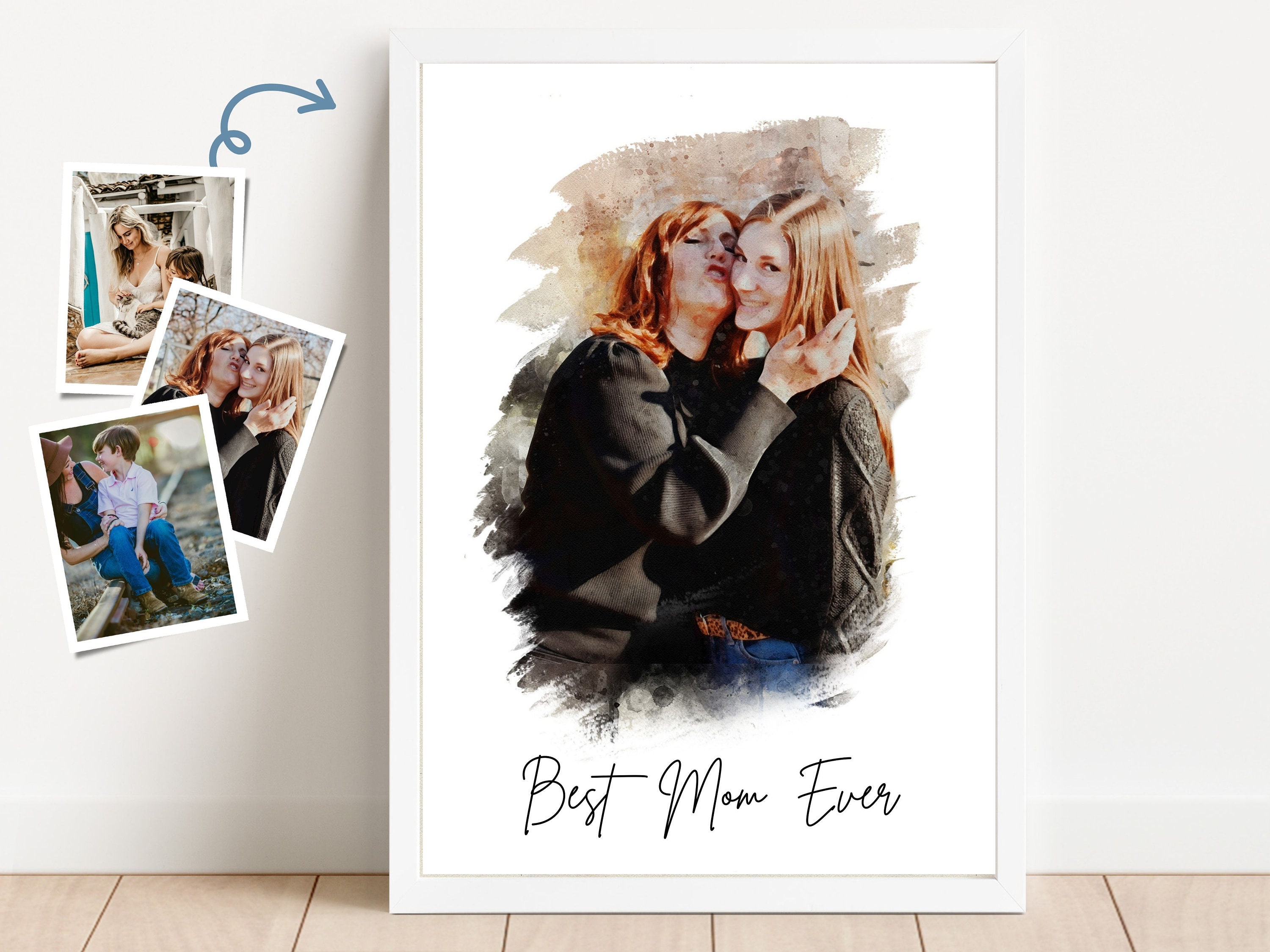 Custom Mother Portrait From Photo, Mothers Day Painting, Best Mom Ever ...