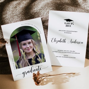 Arch Photo Graduation Invitation Template, Printable High School ...