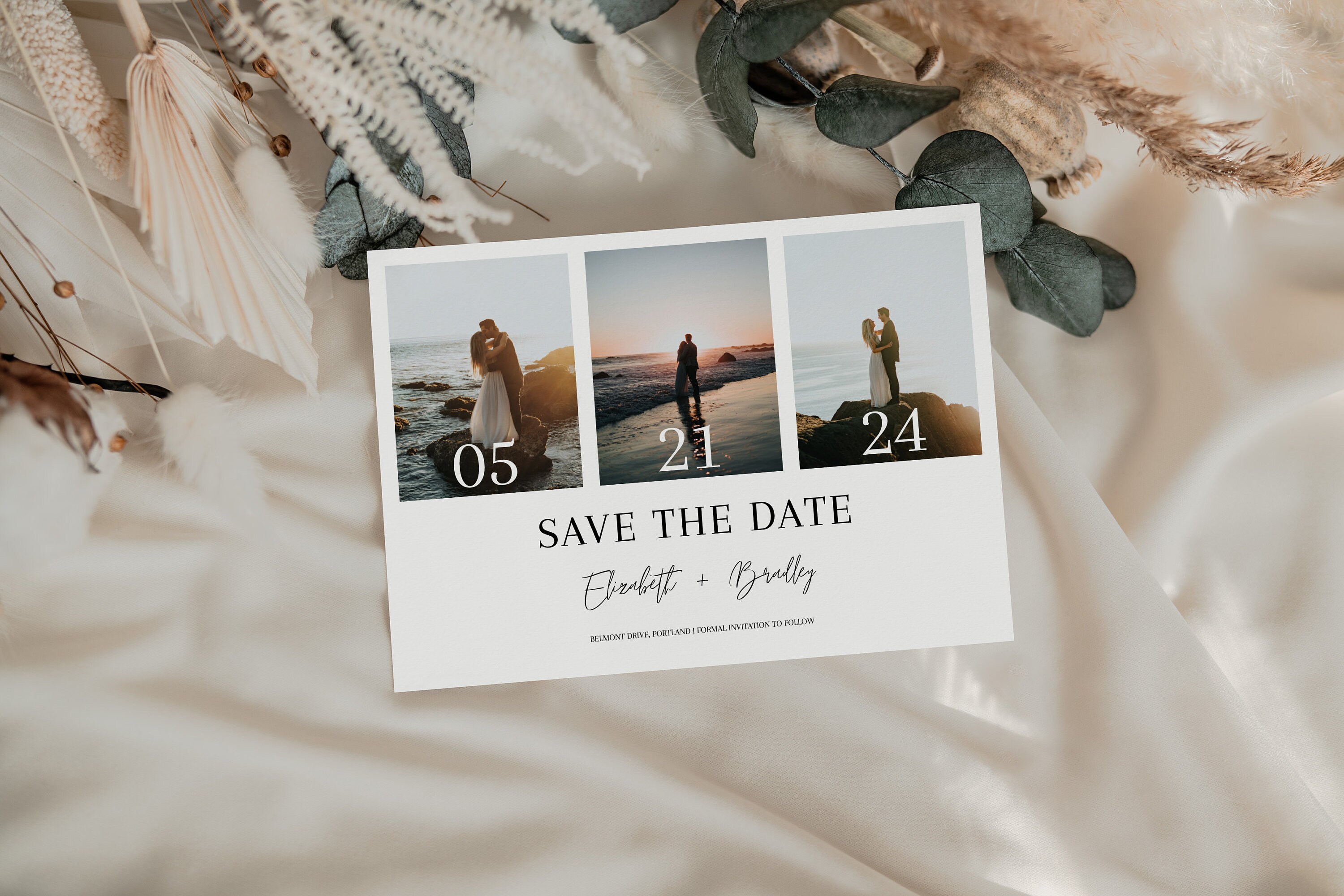 SAVE THE DATE Template Photo Collage, Modern Save the Date Template ...