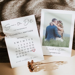 Modern CALENDAR Save the Date Template With Photo, Printable Save Our ...