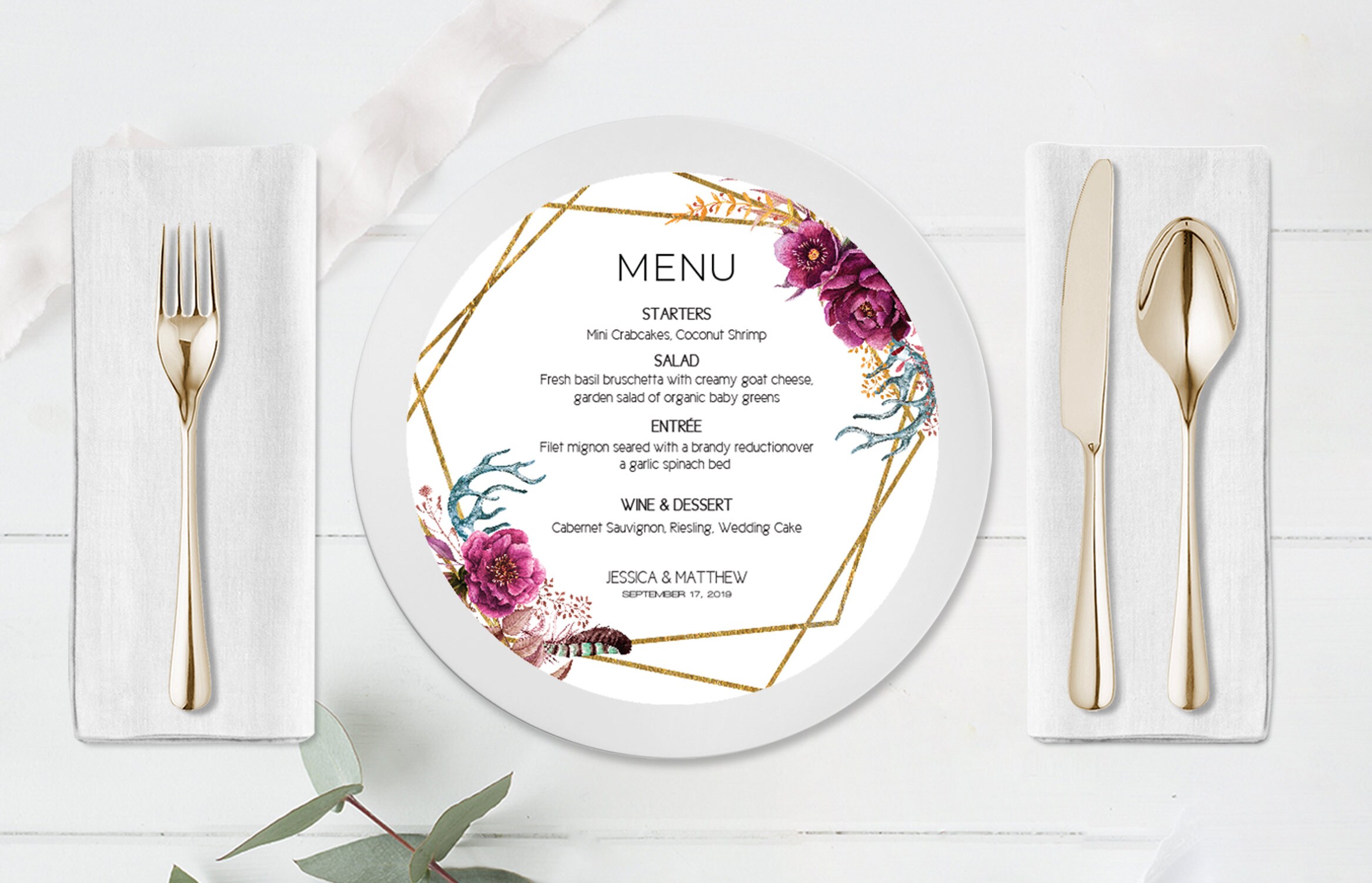 Burgundy Round Wedding Menu Template Circle Wedding Menu - Etsy