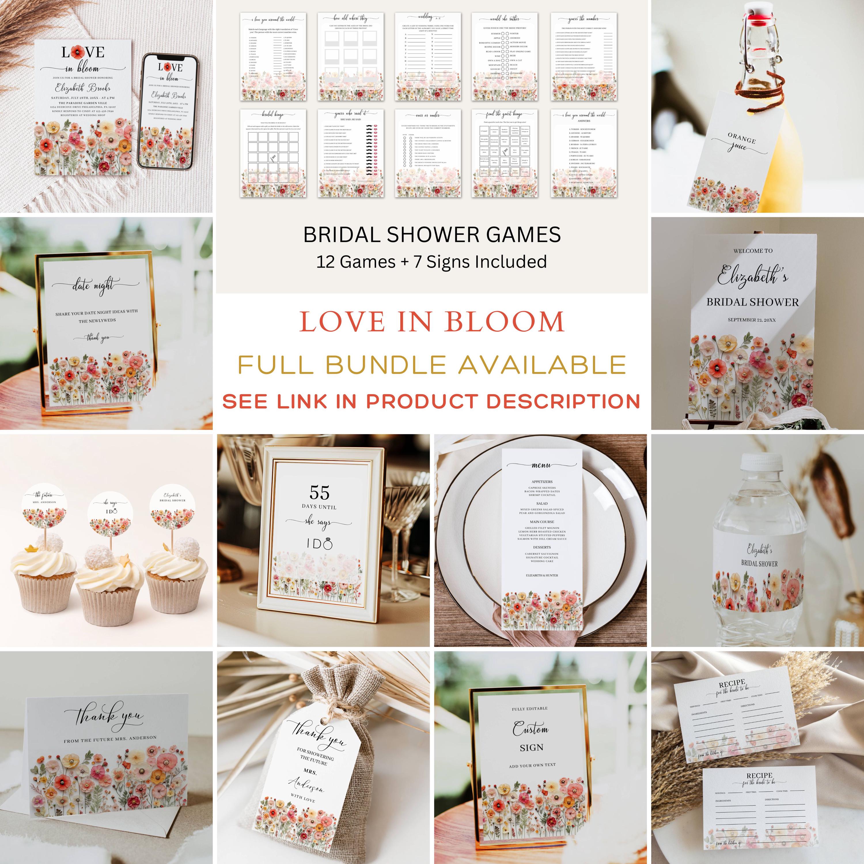 Editable Wildflower Welcome Sign Template, Printable Bridal Shower ...