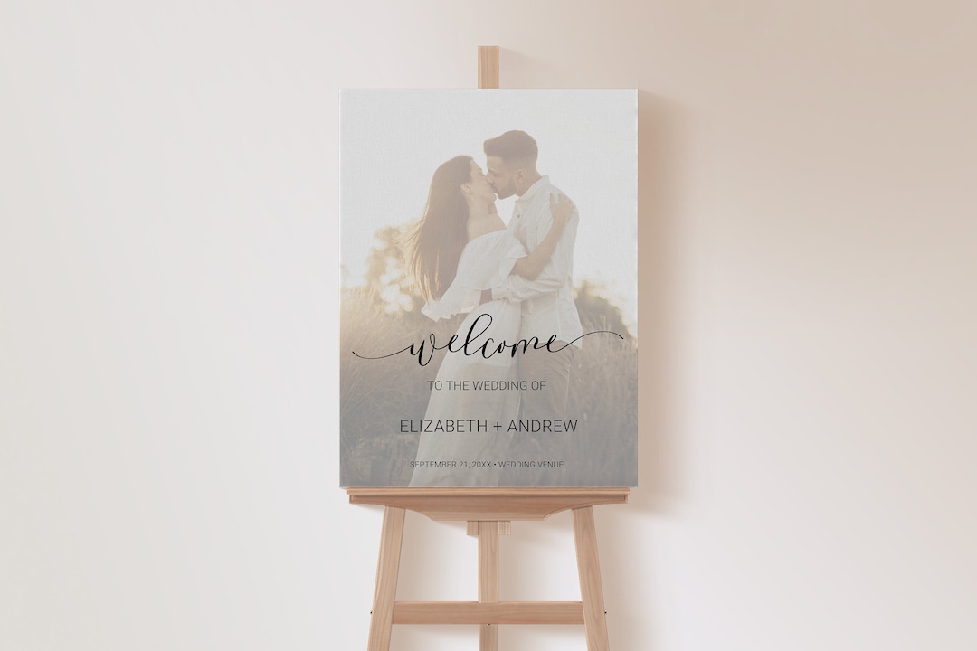 Photo Wedding Welcome Sign Template, Printable Picture Wedding ...