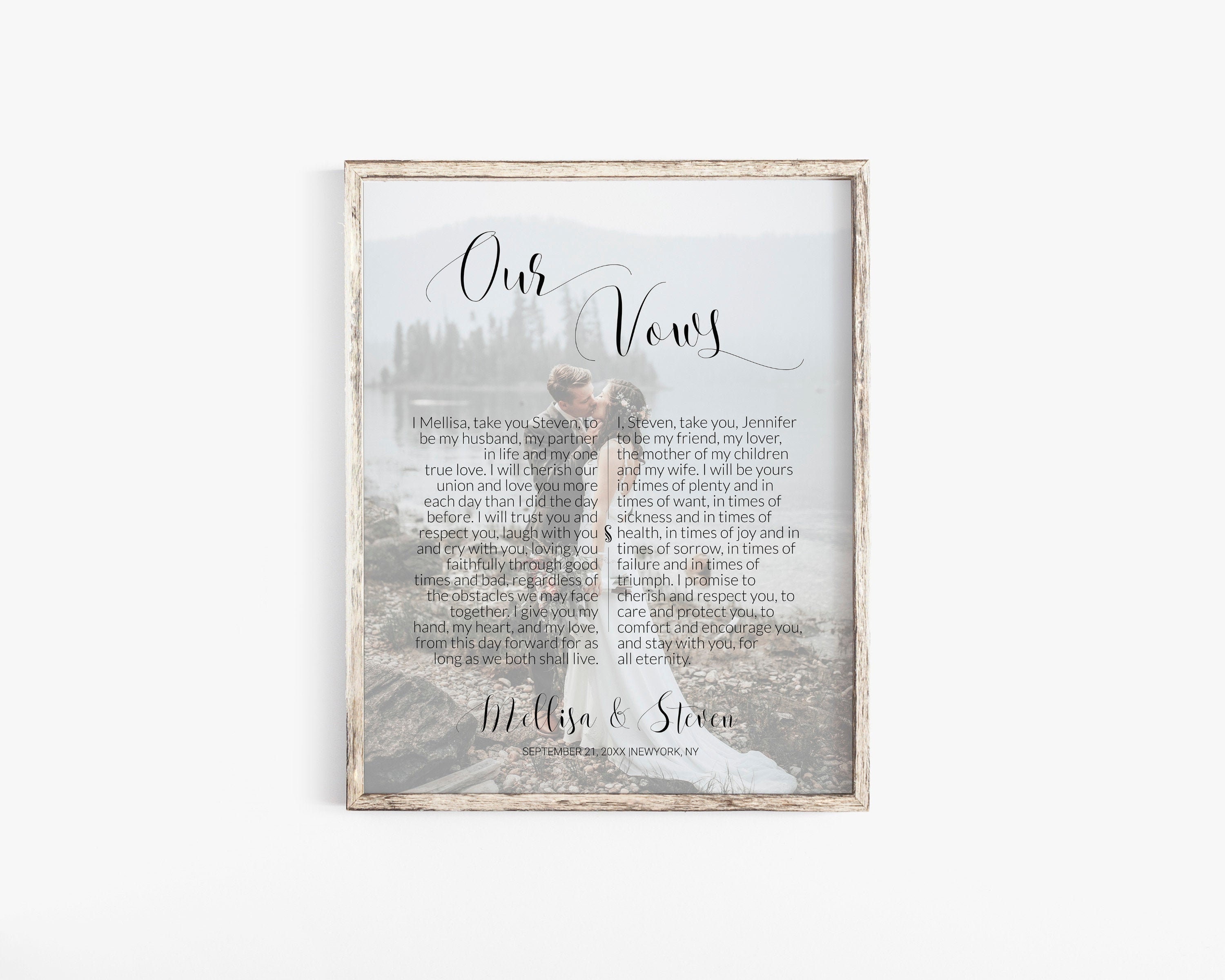 Photo Wedding Vows Wall Art Vows Print Art Any Age - Etsy