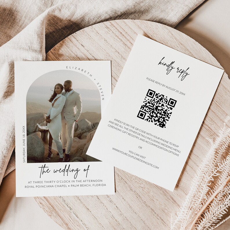 Whimsical Arched Frame Photo QR Code RSVP Wedding Invitation - Etsy Whimsical Arched Frame Photo QR Code RSVP Wedding Invitation - Etsy